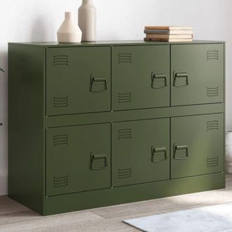 vidaXL Buffet vert olive 99x39x73 cm acier Vidaxl