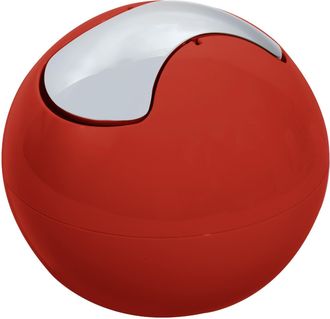 Spirella 10.14967 Kosmetikeimer 1 Liter Abfalleimer Schwingdeckeleimer Tischabfalleimer Bowl Rot