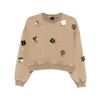 Pinko Pinko, Femme, Sweatshirts et sweats &agrave; capuche, Beige, Taille: 38 FR SweaT-shirt