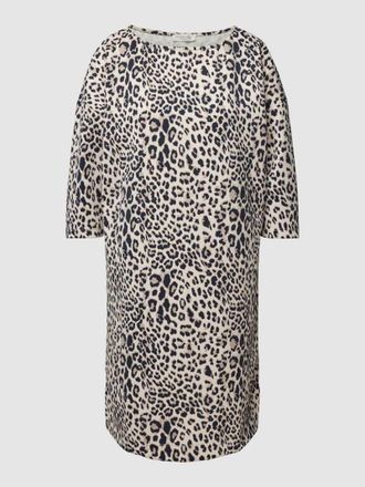Christian Berg Kleid mit unifarbenem Design und Animal-Print