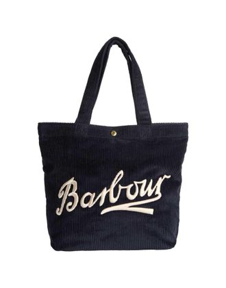 Barbour Carrick Mini-Cord-Logo-Shopper in Marineblau
