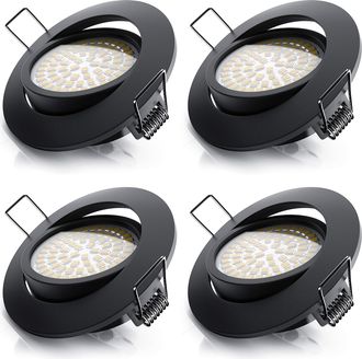 Brandson 4x LED Deckenspot dimmbar Einbaustrahler schwenkbar - Ultra Flache Spots Einbauleuchte - Einbauspot Deckenstrahler - Abstrahlwinkel 120 Grad - 230V - 