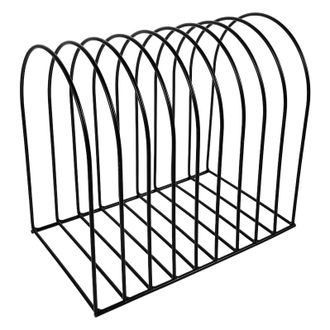 Aboofan Metall Schreibtisch Aktenhalter mit Vertikalen F&auml;chern Kompakter Organizer f&uuml;r B&uuml;cher Dokumente Platzsparendes B&uuml;roregal Schwarzes Tischregal