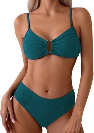 Generic Ensemble bikini pour femme sexy et &eacute;l&eacute;gant - Deux pi&egrave;ces - Col en V - Triangle - Push Up - Bikini - Maillot de bain ventre plat - Haut de bikini - Sou