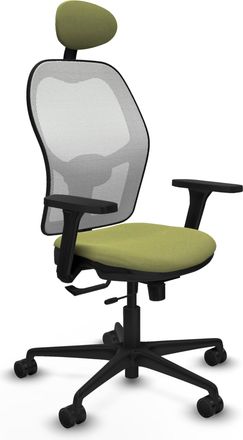 Piqueras y Crespo Ergonomischer Stuhl mit 3D-Armlehnen, h&ouml;henverstellbare Lendenwirbelst&uuml;tze und festes Kopfteil, ausgestattet mit Syncro/Traslack und injiziertem Schau