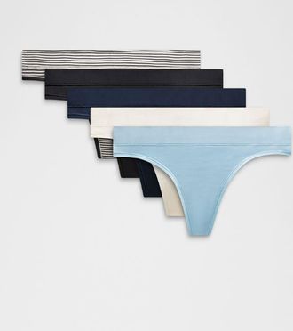 lululemon String UnderEase taille mi-haute Lot de 5 pour Femmes - Noir/&Eacute; - Taille XL