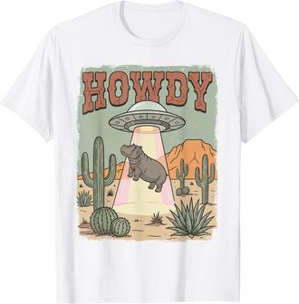 Image UFO Howdy Desert Hippopotamus T-Shirt