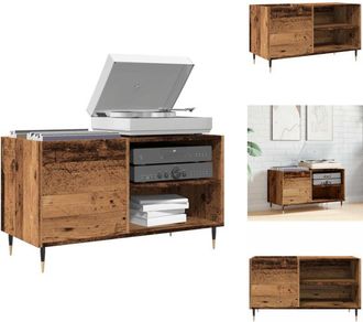 vidaXL Vidaxl - Plattenschrank Altholz-Optik 84,5x38x48 cm Holzwerkstoff - Plattenschrank - Plattenschr&auml;nke - Plattenspieler Schrank - Vinyl Schrank