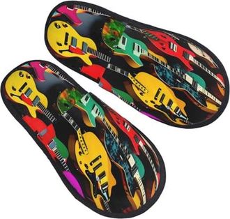Generic Pantoufles En Coton Guitare Color&eacute;e Portative Hiver Pantoufles Peluche Chaussons Invit&eacute;s Pour Int&eacute;rieur Voyage H&ocirc;tel L