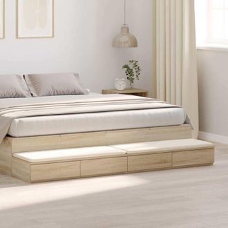vidaXL Tiroirs de lit avec tiroir Ch&ecirc;ne sonoma 200 x 36.5 x 16.5 cm Vidaxl