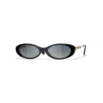Chanel unisex, Accessoires, Noir, Taille: 54 MM Lunettes de soleil ovales