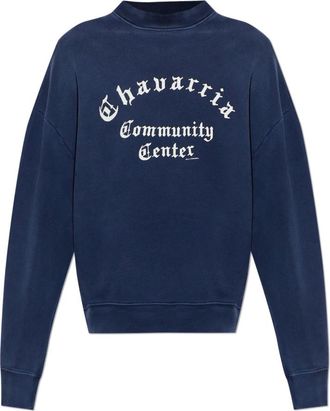 Willy Chavarria Homme, Sweatshirts et sweats &agrave; capuche, Bleu, Taille: S Hooligan Crewneck