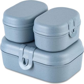 Koziol Lunchboxen 3er-Set PASCAL READY MINI Brotdosen Kunststoff Blau