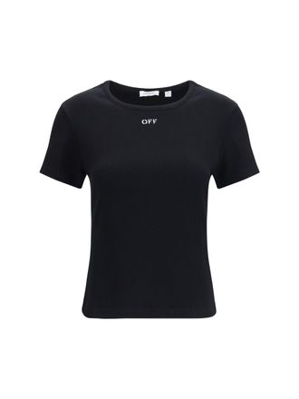 Off-white Womens T-Shirt Off Stamp Black-White Cotton T-Shirts & Jerseys Black/white