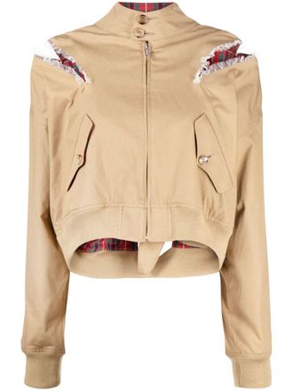 Undercover veste crop &agrave; d&eacute;tail nou&eacute; - Jaune