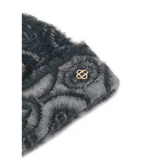 Casablanca Bonnet logo en laine m&eacute;rinos m&eacute;lang&eacute;e