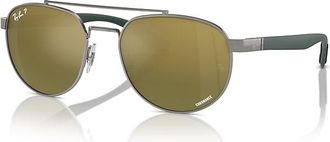 Ray-Ban Rb3736 Chromance Sonnenbrillen Gr&uuml;n Fassung Gr&uuml;n Glas Polarisiert 56-19