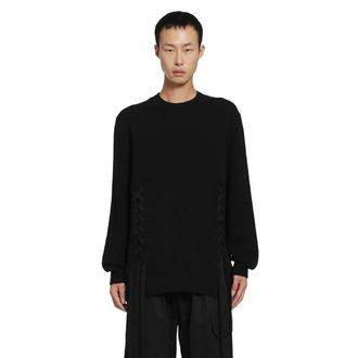 Simone Rocha Merino Lace-Up Hem Jumper