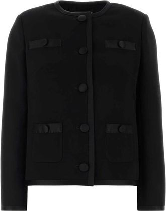 Dolce & Gabbana Femme, Vestes, Noir, Taille: 38 FR Veste Orn&eacute;e &agrave; Encolure Ronde