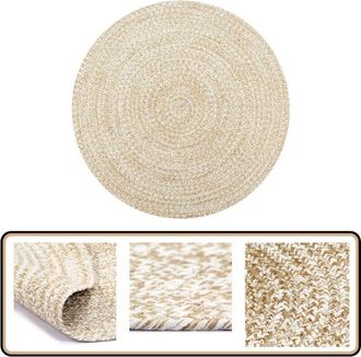 vidaXL Vidaxl - Tapis fait à la main Jute Blanc et naturel 150 cm - Tapis De Jute - Tapis Artisanal - Tapis Naturel - Tapis Bohème - Décoration Intérieure