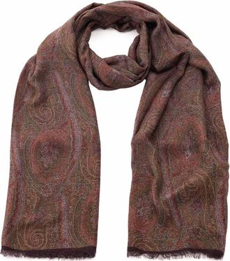 Etro &Eacute;charpe en Cachemire &agrave; Motif Paisley - Homme - Accessoires - Brun - Taille: ONE Size