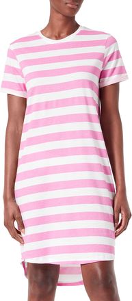 Only Womens ONLMAY S/S Stripe Dress JRS Kleid, Super Pink/Stripes:Cloud Dancer (kia), XS