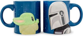 Silver Buffalo Star Wars Mandalorian und das Kind, 2 Stück, Keramik, 3D-geformtes Tassen-Set, 590 ml