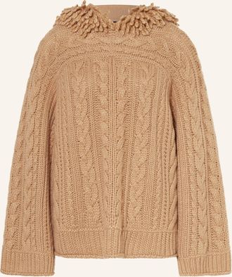 Marc Cain Strick-Hoodie Mit Cashmere Und Pailletten grau