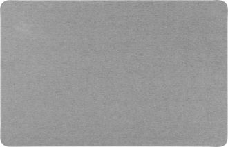 WENKO Badematte wasserabsorbierend, Unterseite rutschfest aus Natur-Kautschuk, Polyester-Oberfläche (schnelltrocknend), 80 x 50 cm, Grau