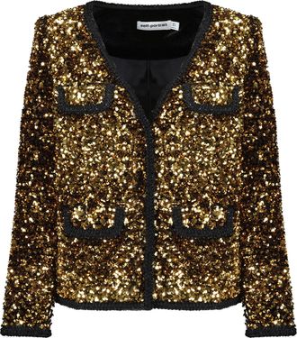 Self Portrait Veste Sequins Dor&eacute;