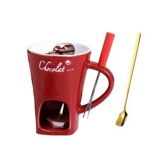 Generic Tasse &agrave; fondue au chocolat avec fourchettes, tasse &agrave; fondre le chocolat, tasse personnelle pour fondue chauff&eacute;e avec une bougie chauffe-plat, ensemble