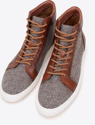 Wittchen Herren-Sneaker aus Leder, hohe Passform, braunes Naturleder