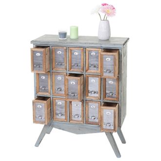 Mendler Apotheker-Schrank HWC-A43, Kommode, Tanne Holz massiv Vintage Shabby-Look 94x73x32cm