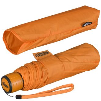 iX-brella Mini Ultra Light - Damen Taschenschirm mit großem Dach - extra leicht - orange