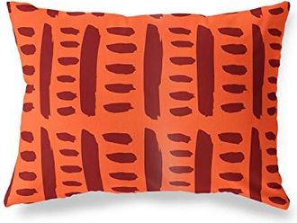 Bonamaison Le Jardin du Lin Kissenbezug Zierkissenbezug Orange-Bordeaux Kissenbezug, Für Bett, Auto, Sofa, Haus, Wohnzimmer, Schlafzimmer, Dekoration, 45x60 Cm -