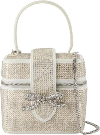 Self Portrait Crossbody Bags - Rhinestone-Embellished Structured Handbag With Det - Gr. unisize - in Beige - für Damen