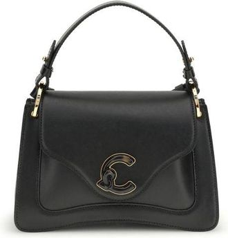 Coccinelle Schwarze Kalbsleder Bos Taurus Schultertasche