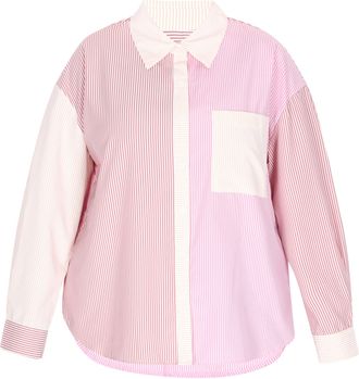 Mymo Bluse in gro&szlig;en Gr&ouml;&szlig;en Frauen hellrosa Streifen