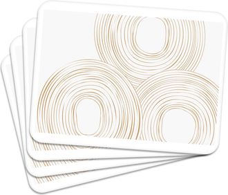 MG Design Set aus 4 Kork-Platzsets - Abstract Shapes 1 - 30 x 40 cm - hitzebeständig & abwischbar, mit Korkrückseite