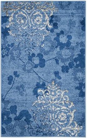Safavieh Modern Teppich für Wohnzimmer, Esszimmer, Schlafzimmer - Adirondack Collection, Kurzer Flor, Hellblau und Dunkelblau, 91 X 152 cm