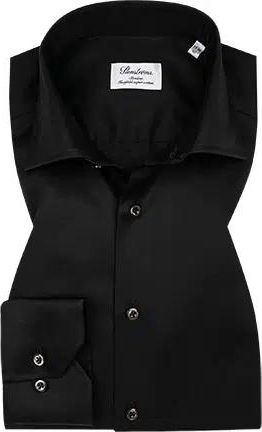 Stenströms Herren Hemd schwarz Baumwolle