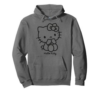 Hello Kitty Outline XOXO-Figur im Retro-Look, niedliche Schleife Pullover Hoodie