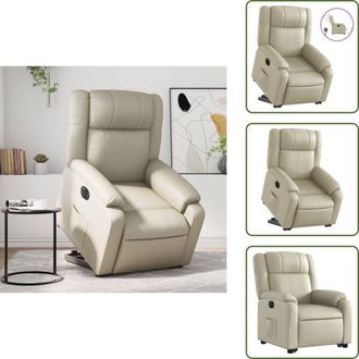 vidaXL Relaxsessel mit Aufstehhilfe Elektrisch Creme Kunstleder - Relaxsessel - Elektrischer Sessel - Fernsehsessel - Lift Chair - Aufstehhilfe - The Living