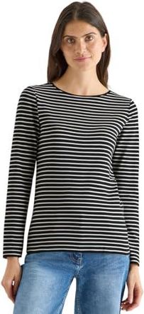 Cecil 3227847 T-Shirt rayé, Noir, XXL Femmes