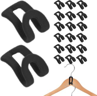 Generic Kleiderbügel-Verlängerung, 20 Stück, beflockte Kleiderbügel-Clips, kleine Kleiderbügel-Verlängerungshaken, Aufhänger für Schrank-Organizer