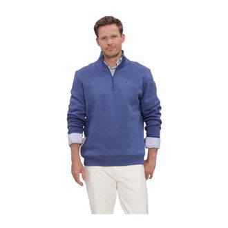 Tommy Jeans TJM REG Fleece 1/4Zip Mock Neck - - Sweatshirts & Hoodies - Herren - Blau - XL