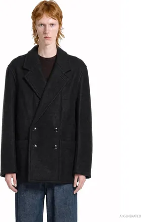 Christophe Lemaire Short Double-Breasted Coat