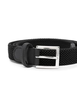 Kiton Mens Braided Leather-Trim Belt Aw26 M