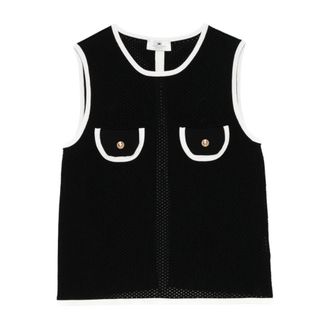 Elisabetta Franchi &Auml;rmelloses Top - - Tops - Damen - Schwarzk - L