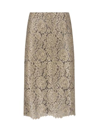 Ermanno Scervino Embroidered Tulle Midi Skirt